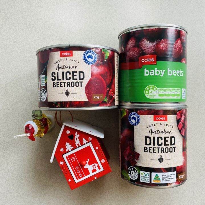 Coles Baby Beets, Slicied or Diced Beetroot. 425g. 4 Star Health Rating ...