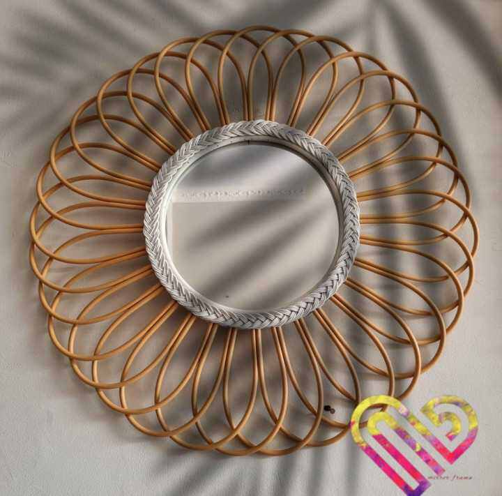 cermin rotan sintetis/hiasan dinding/dekorasi rumah,cermin bulat ...