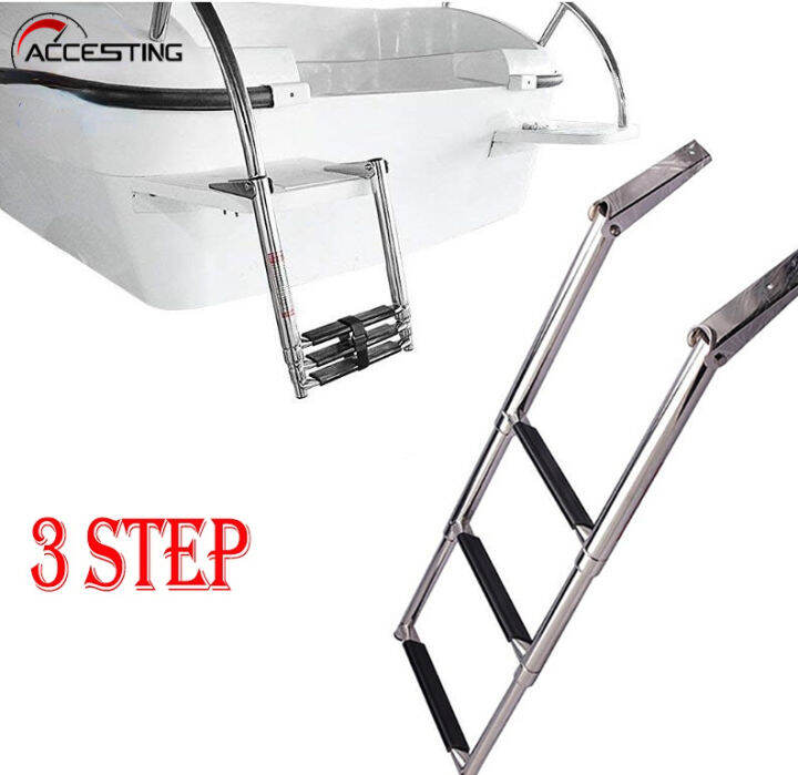 For Marine Boat 2 Step Or 3 Step Telescoping Folding Ladder Accessories ...