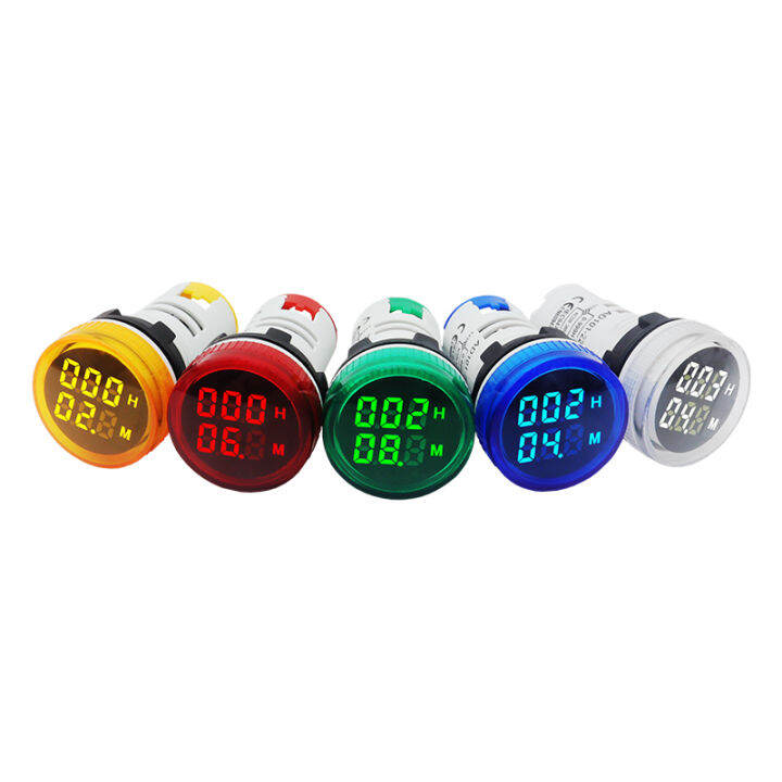 22mm LED Round Digital Timer Meter 0-60 minute/0-999hour AC 220V-380V ...