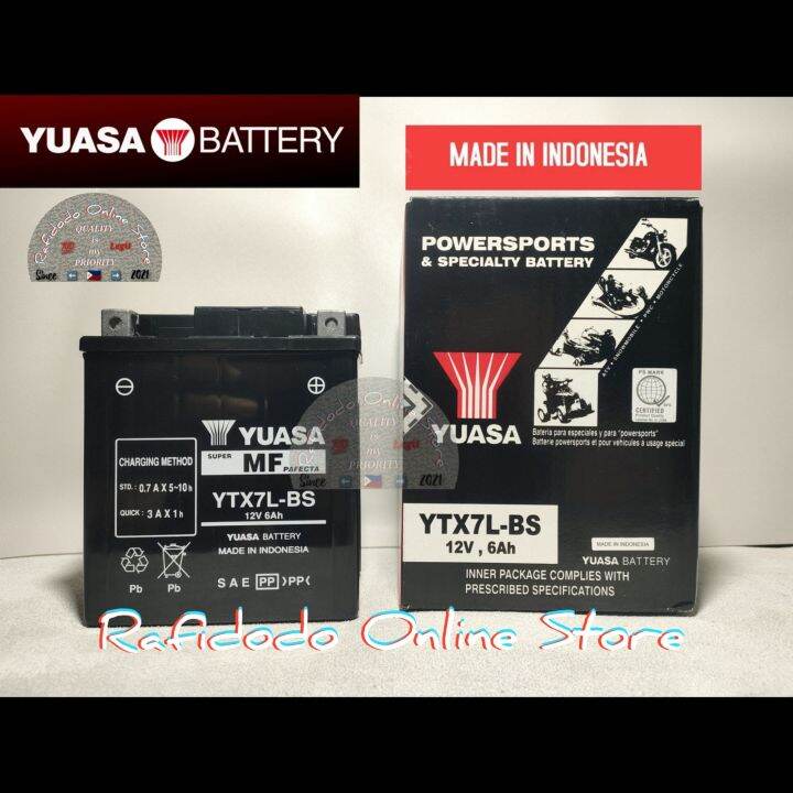 YUASA Battery YTX7L-BS, 12V, 6Ah, Maintenance Free Battery Best for ...