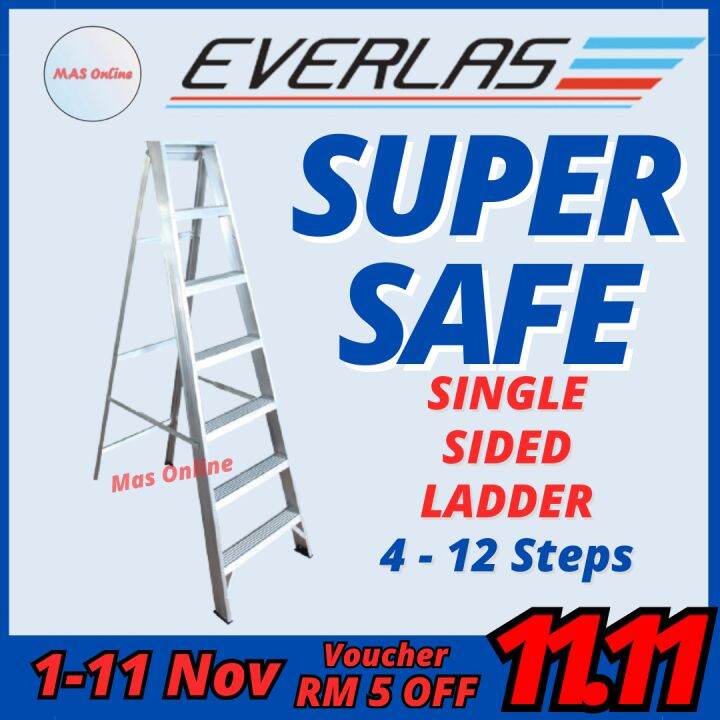 ORIGINAL SS09 Everlas 9 Steps Single Sided Ladder TANGGA ALUMINIUM ...