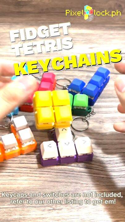 Fidget Tetris Keychain Mechanical Keyboard Switch Tetromino Teewee WASD ...