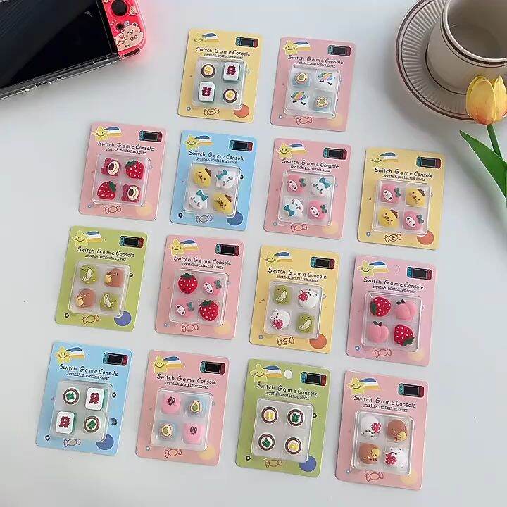 4PCS Nintendo Switch Grip Cap Cute Cartoon Button Cap for Nintendo ...