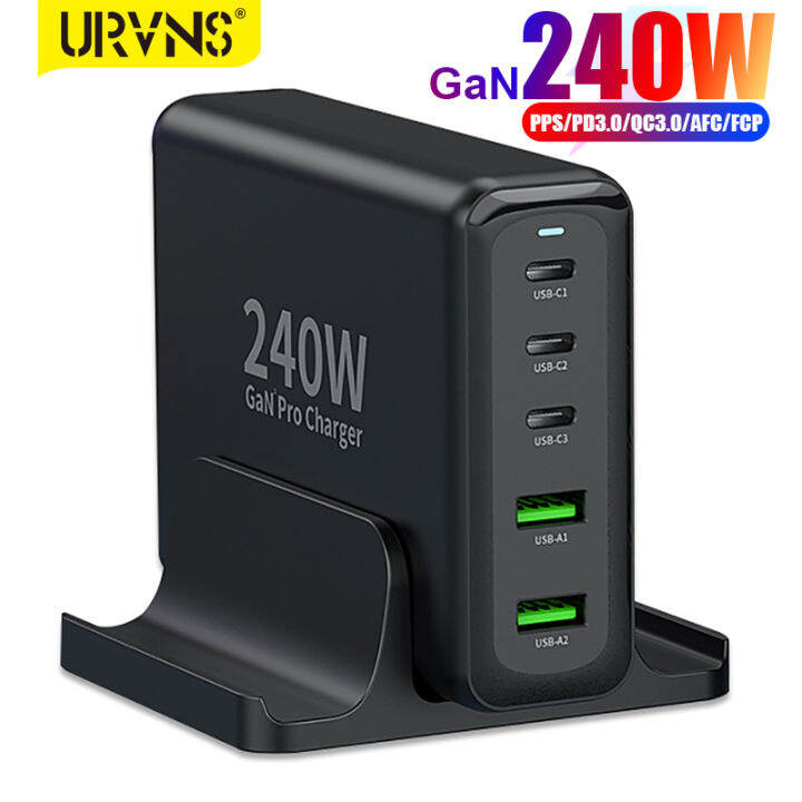 URVNS 240W USB C Charger Station 5-Ports (3 PD 100W PPS45W+2 30W QC3.0 ...