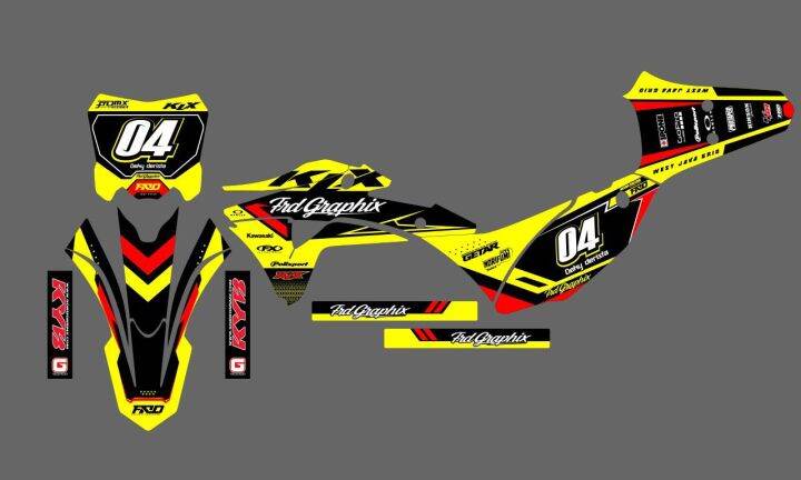 DECAL CUSTOME KLX GORDON HITAM MERAH KUNING FULL BODY | Lazada Indonesia