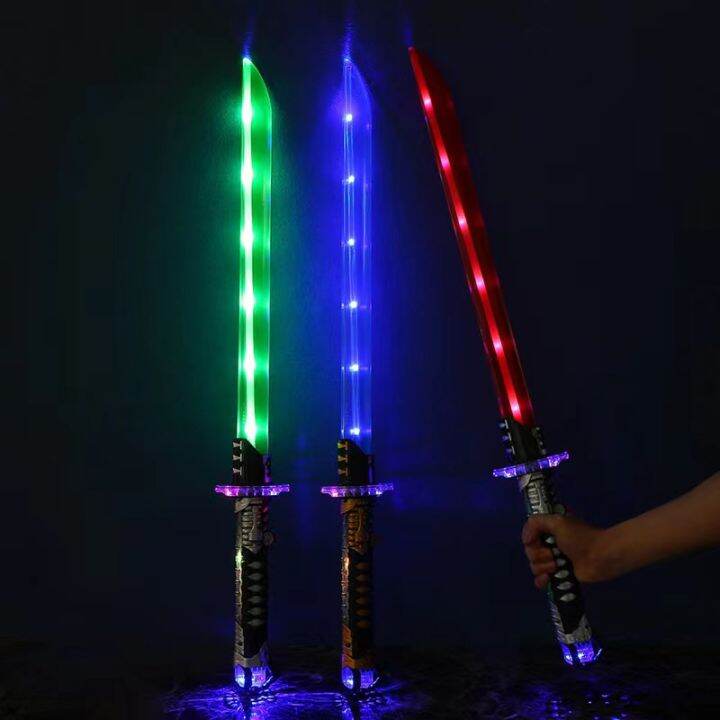 Glowing Sword Plastic Glitter Music Colorful Samurai Sword for Kids ...
