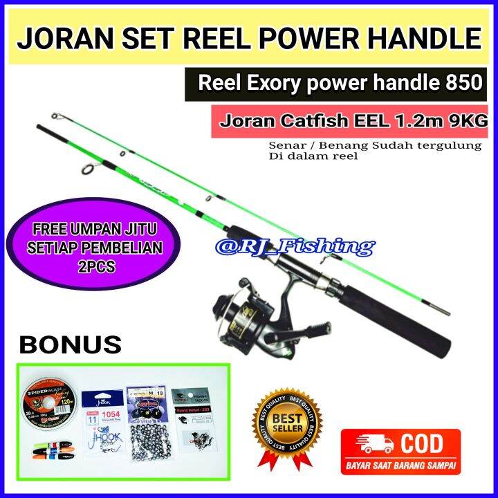 JORAN PANCING 1 SET CATFISH EEL REEL EXORY POWER HANDLE SIAP PAKAI ...