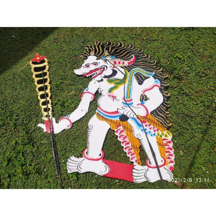 WAYANG BUTO BRAHOLO AMRAL + GADA WAYANG KULIT KERTAS MAINAN ANAK HIASAN ...