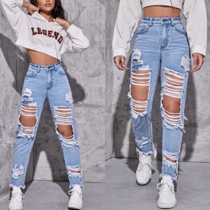 New Trendy Tattered Sexy Ripped Jeans Random pick | Lazada PH