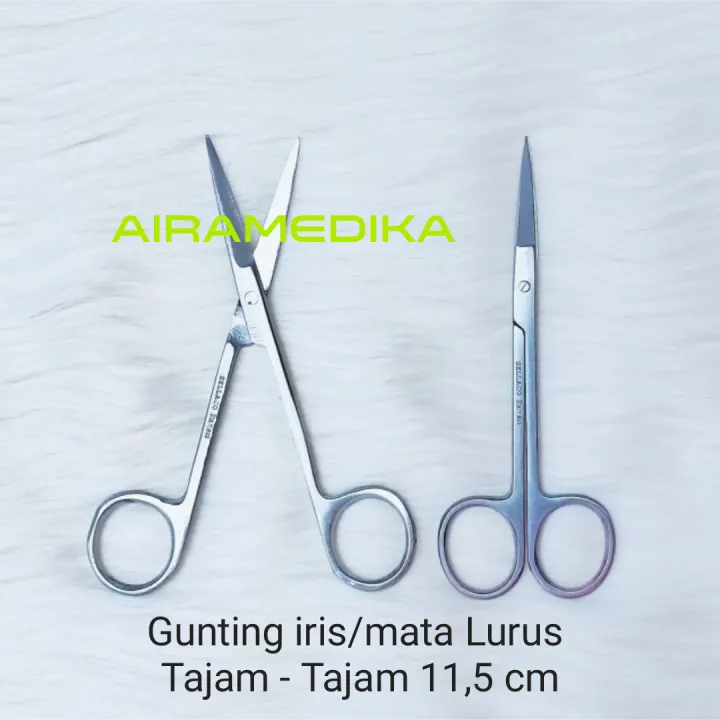 Gunting Operasi Mata Iris Lurus Tajam-Tajam 11,5cm Stainless Steel ...