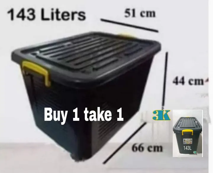 TRIPLE K BUY 1 TAKE 1 143 LITERS J AND T STORAGE BOX WITH WHEELS ...