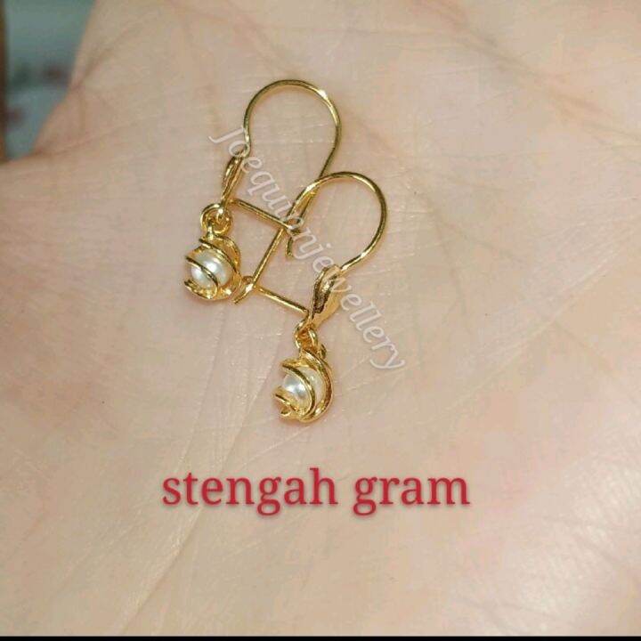 anting mutiara gantung emas muda | Lazada Indonesia