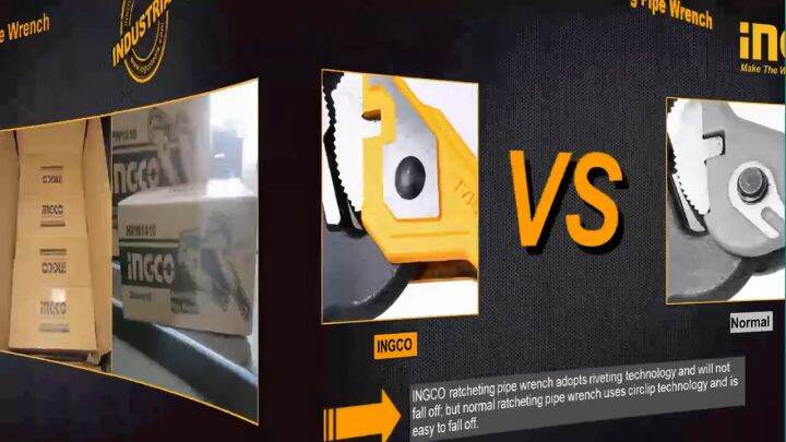 Ratchet Pipe Wrench (10" Inch) INGCO HPW1410 Kunci Pipa Otomatis Konci ...
