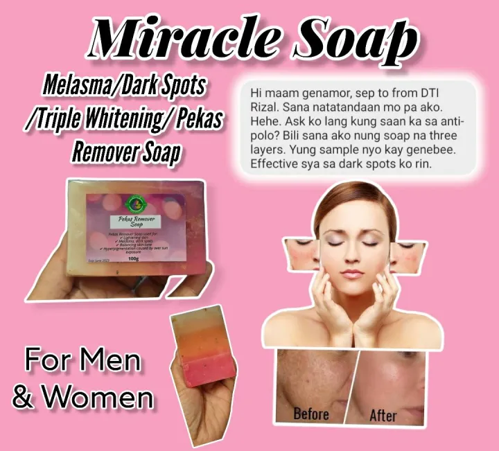 Miracle Soap/Pekas Remover Soap/Triple Whitening Soap/Melasma Remover ...