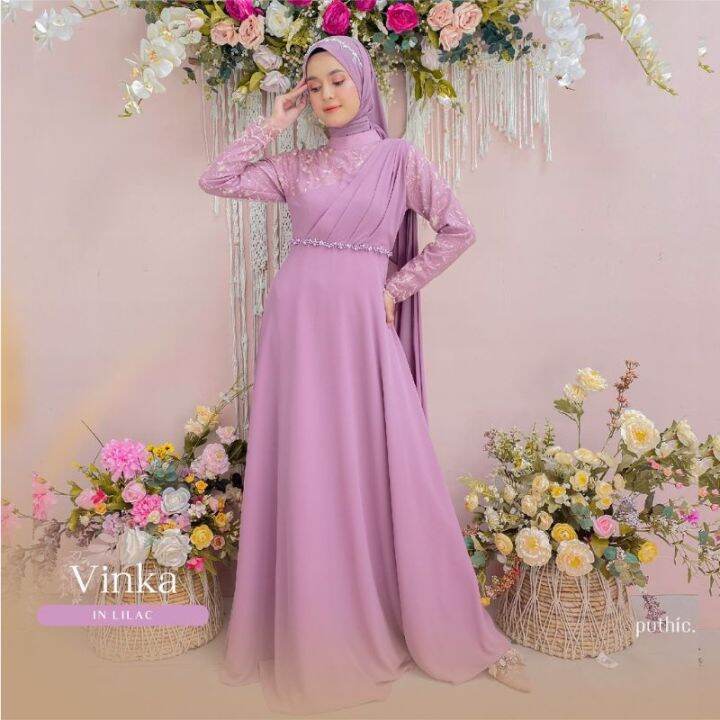 pesta dress-gaun hajatan-gaun wisuda-gaun pengajian-gaun simple ...