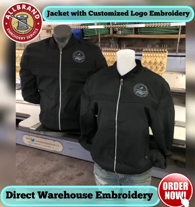 Bomber Jacket with Customized Front Logo Embroidery | Lazada PH