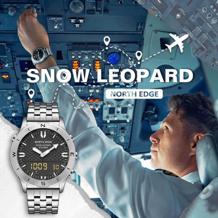 NORTH EDGE Snow Leopard original men's watch Swimming Watch 50M ...