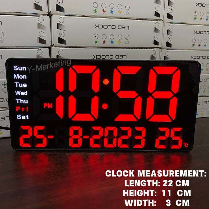 2204 Rectangular Led Digital Alarm Clock Can Wall hang | Lazada PH
