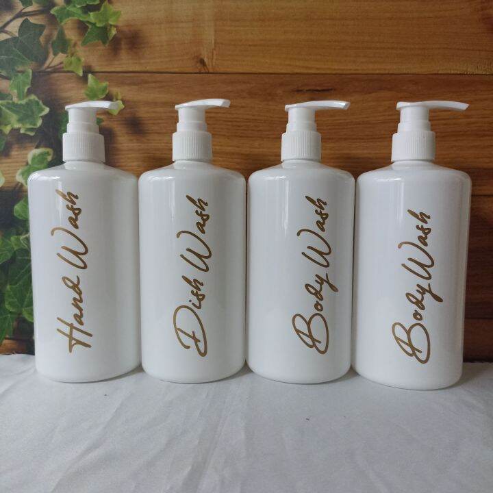 Botol Sabun Cair pump 500 ml Tutup Pump Putih free sticker | Lazada ...