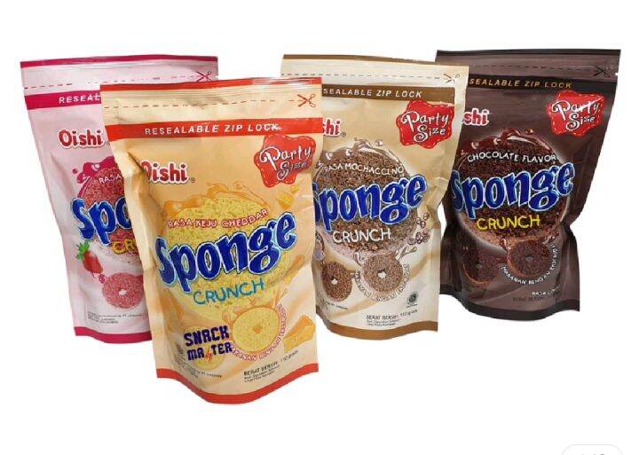 osihi sponge crunch varian rasa coklat keju strawbery dan mocca 100 ...