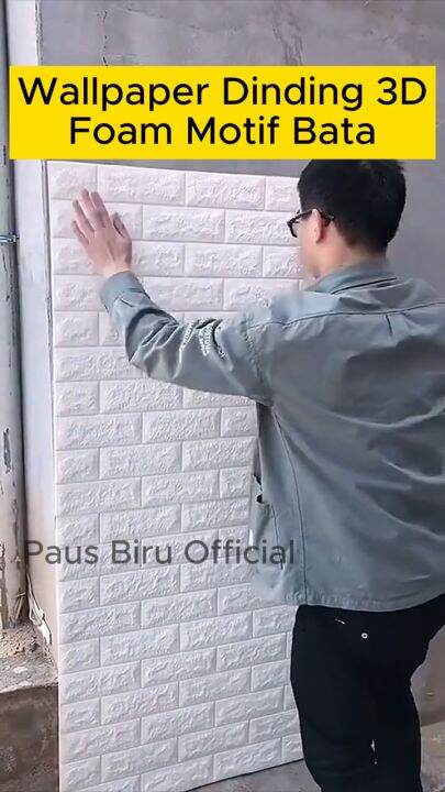 Wallpaper Dinding 3D Motif Batu Bata Ukuran 70x77cm Ketebalan 3mm ...