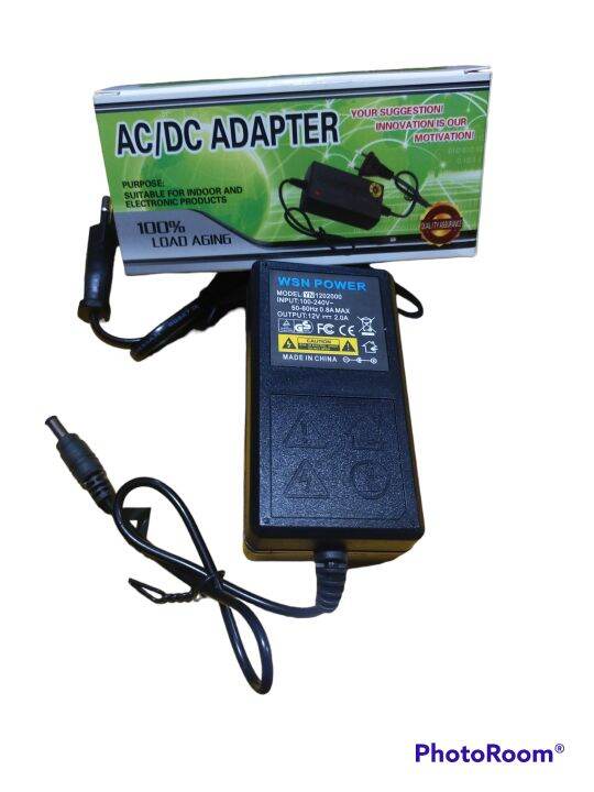 Adaptor DvR Kamera Cctv 12v 2A WSN Power Adapter Camera Cctv Lampu LED ...