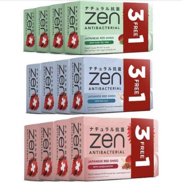 Zen AntiBacterial Japanese Red Shiso Sabun Batang isi 4x 70g | Lazada ...