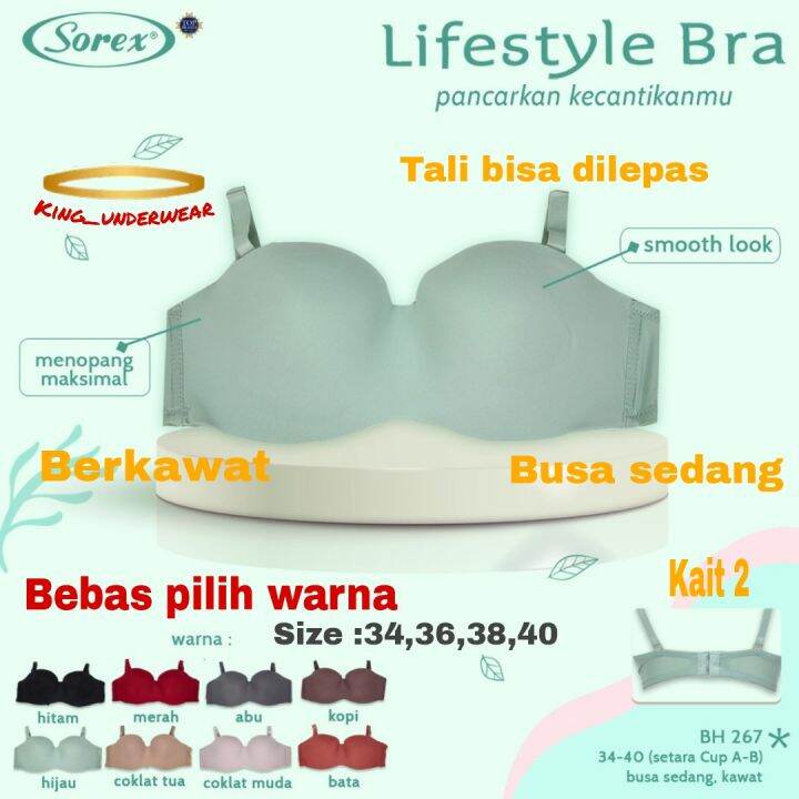 Sorex Bra Kawat Seamless BH Anti Nyeplak, Push Up Bra Sorex 267 Kait 2 ...