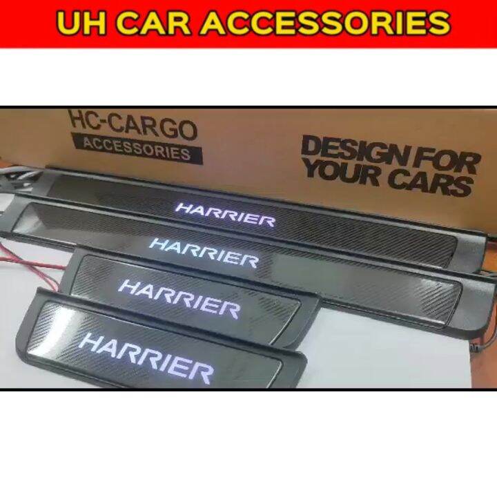 TOYOTO HARRIER XU80 2022 BLACK CARBON LED LIGHT DOOR SIDE SILL PLATE ...