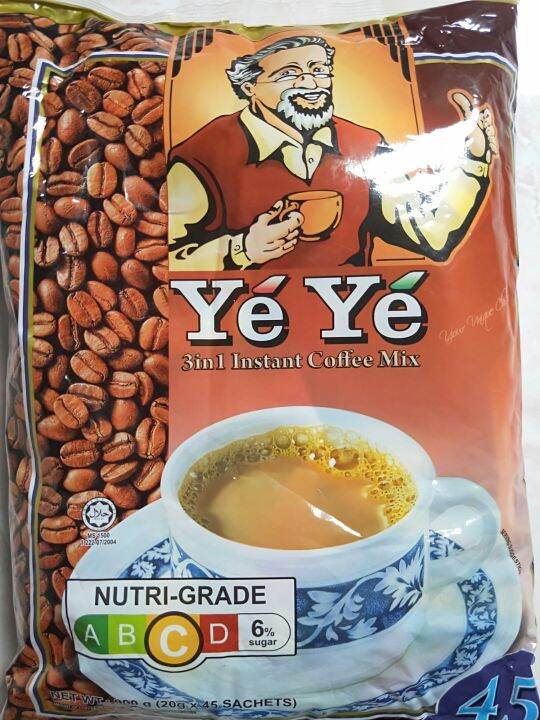 YeYe 3in1 Instant Coffee Mix 45 sachets x 20g | Lazada PH