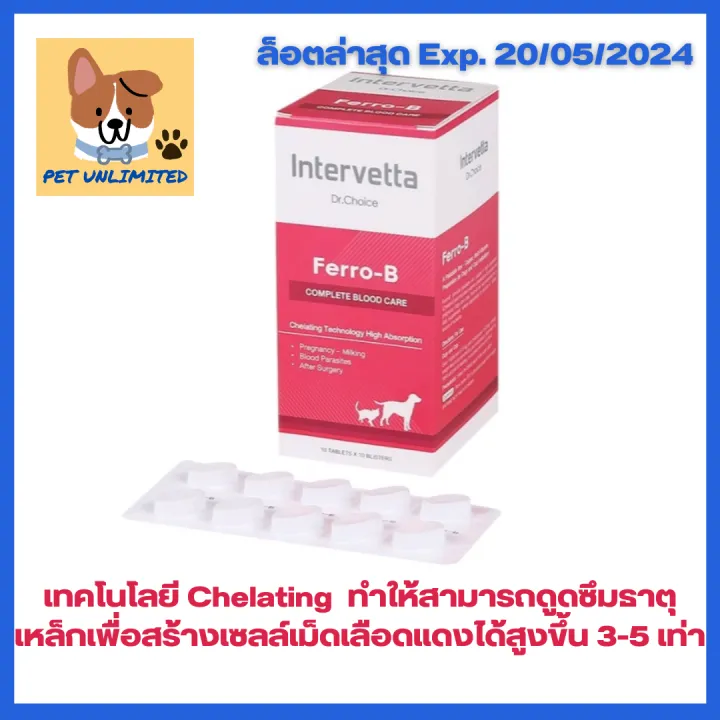 Ferro-B by Dr.Choice Intervetta ช่วยบำรุงเลือดสำหรับสุนัขและแมวที่มีปัญหาโลหิตจางหลังผ่าตัด ...