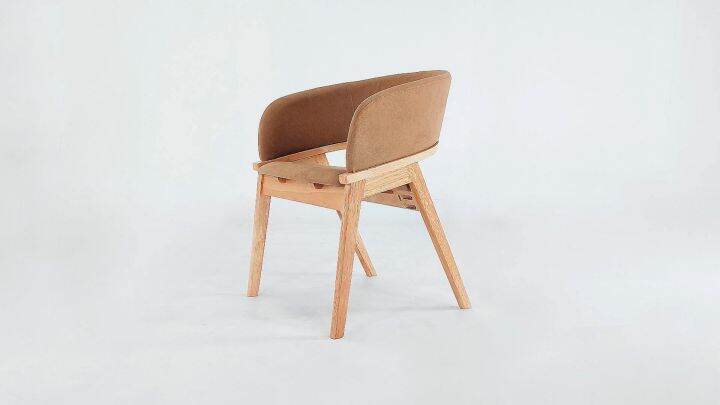 Scandinavian Designer Wooden Chair- Vicky/ Solid Rubber wood / fabric ...