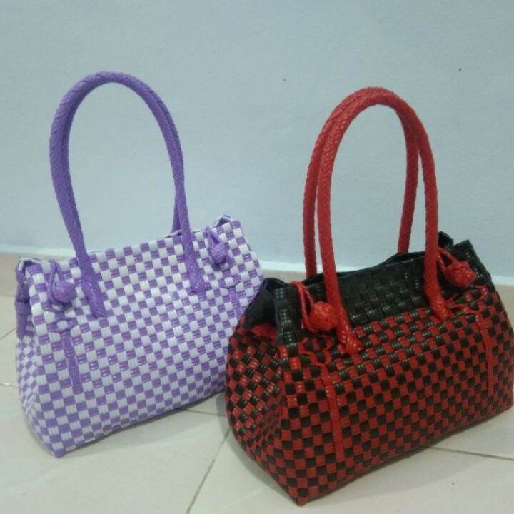 tas anyaman plastik jali resleting/ tas bingkisan / tas parsel / tas ...