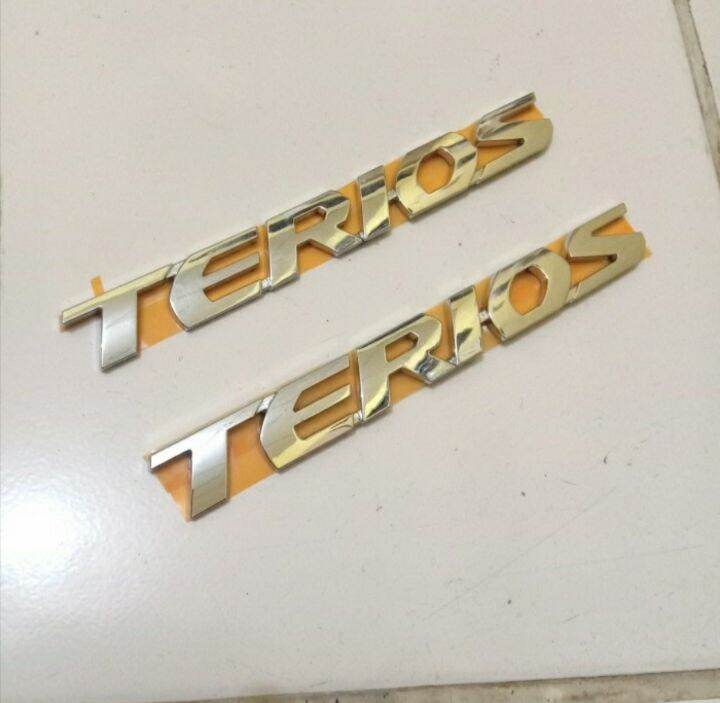 emblem logo tulisan terios crhome original | Lazada Indonesia