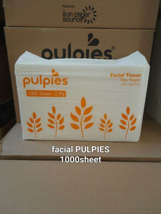 tisu tissue facial PULPIES 1000sheets 2ply tissu meja refill | Lazada ...
