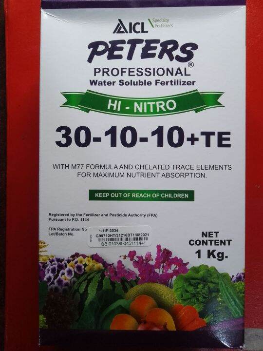 PETERS PROFESSIONAL 31-10-10 HI NITRO (KILO ) WATER SOLUBOR FERTILIZER ...