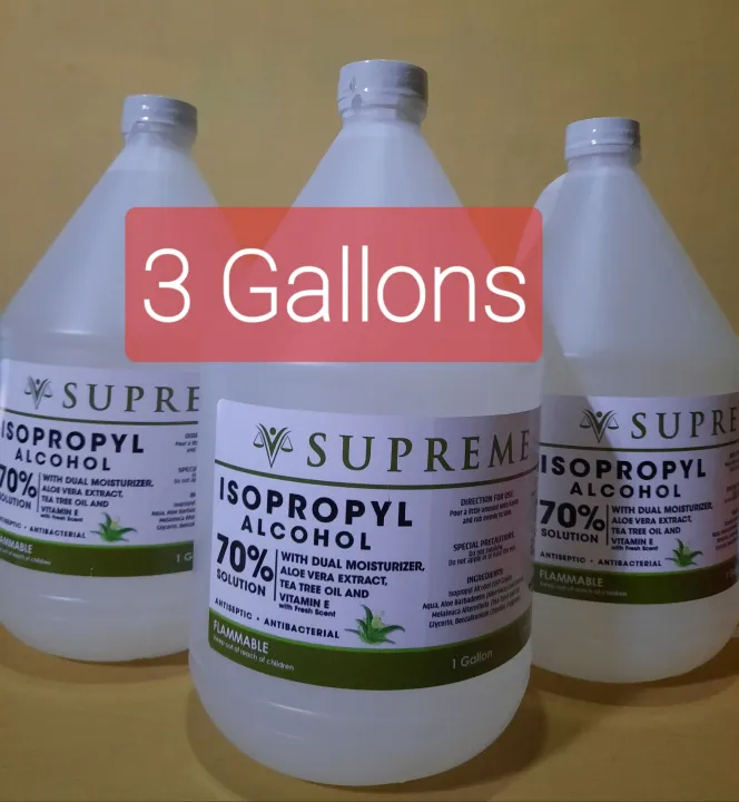 Alcohol 3 Gallons, Supreme Isopropyl Alcohol 70% Solution with ...