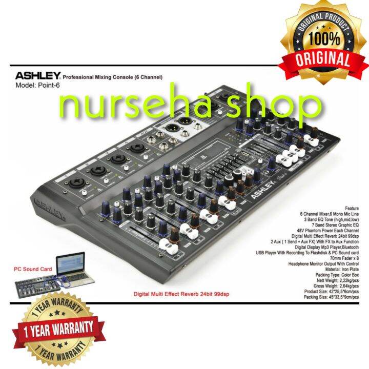 mixer ASHLEY 6 Channel Ponit 6 Ashley original garansi resmi | Lazada Indonesia