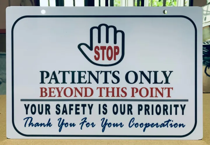 PATIENTS ONLY BEYOND THIS POINT PVC Wall Signage 7.8x11 inches | Lazada PH
