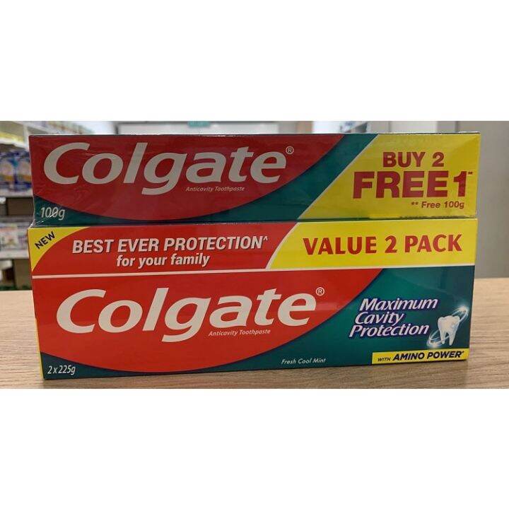 Colgate Toothpaste MCP 2 x 225g FOC Toothpaste 100g | Lazada