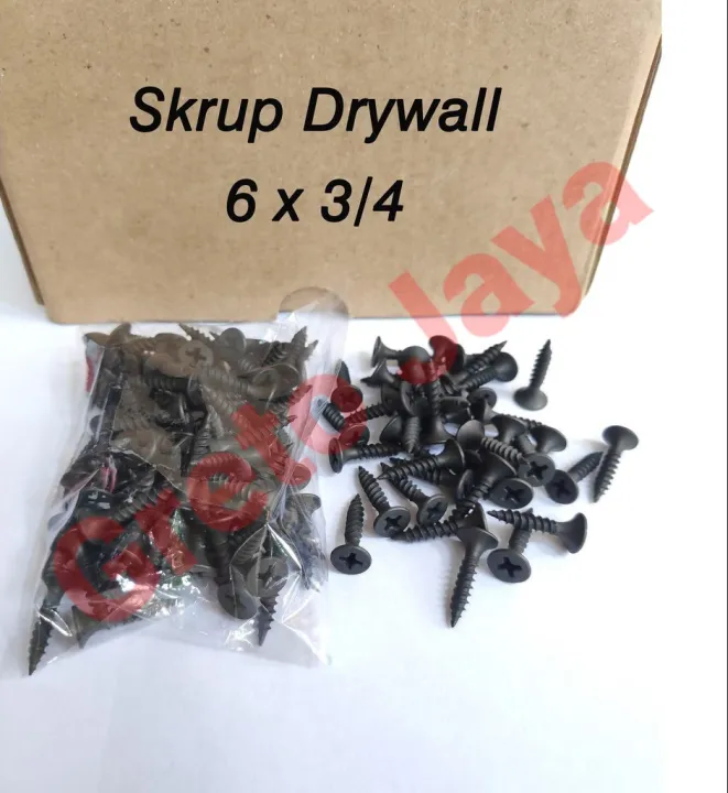 ( 1 DUS 6x3/4 ) Sekrup Gipsum skrup Mur Baut Gypsum Drywall 6 x 3/4 ...