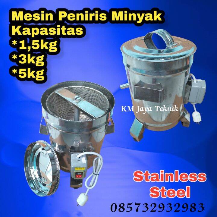 Mesin Spiner Peniris Minyak Kap 1,5 Kg & Alat Penyaring Tiris Minyak ...