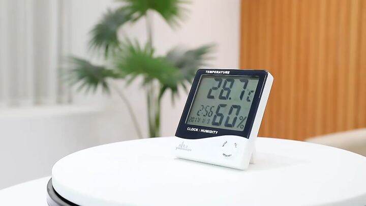 LCD Electronic Digital Temperature Humidity Meter Clock HTC 1 ...