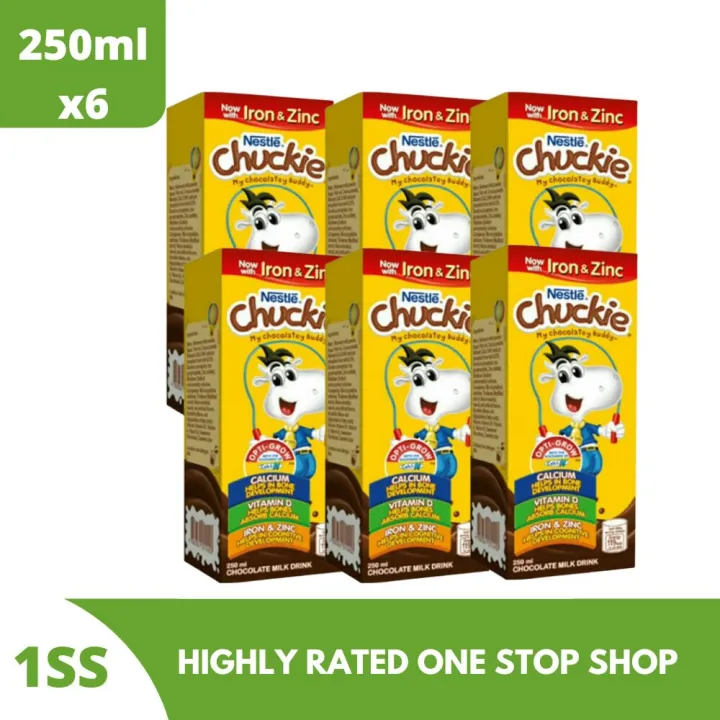 Chuckie Chocolate Flavoured Milk, 250ml Set of 6 | Lazada PH