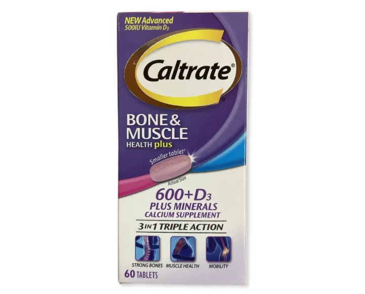 Caltrate Bone & Muscle Health Plus Calcium Supplement 3in1 Triple ...