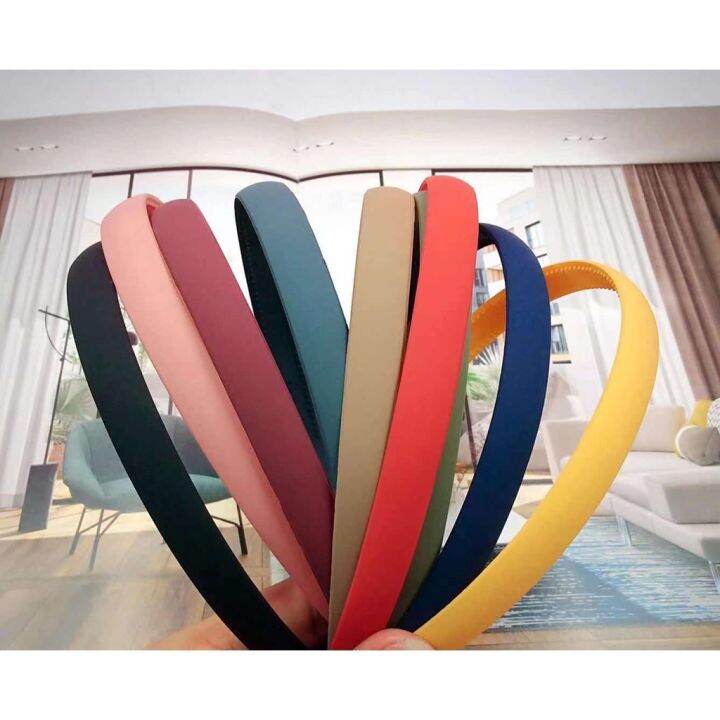 (12Pcs) 1.5cm Unisex Mate Colored Hair Head Hoop Band Sport Headband ...