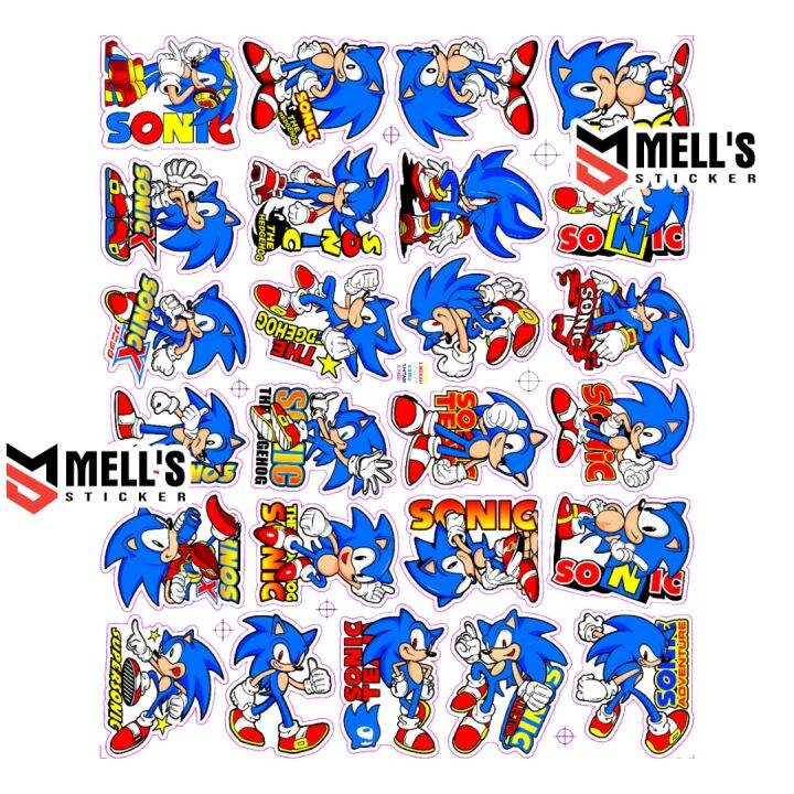 stiker kartun karakter animasi sonic isi 50 lembar stiker motor mobil ...