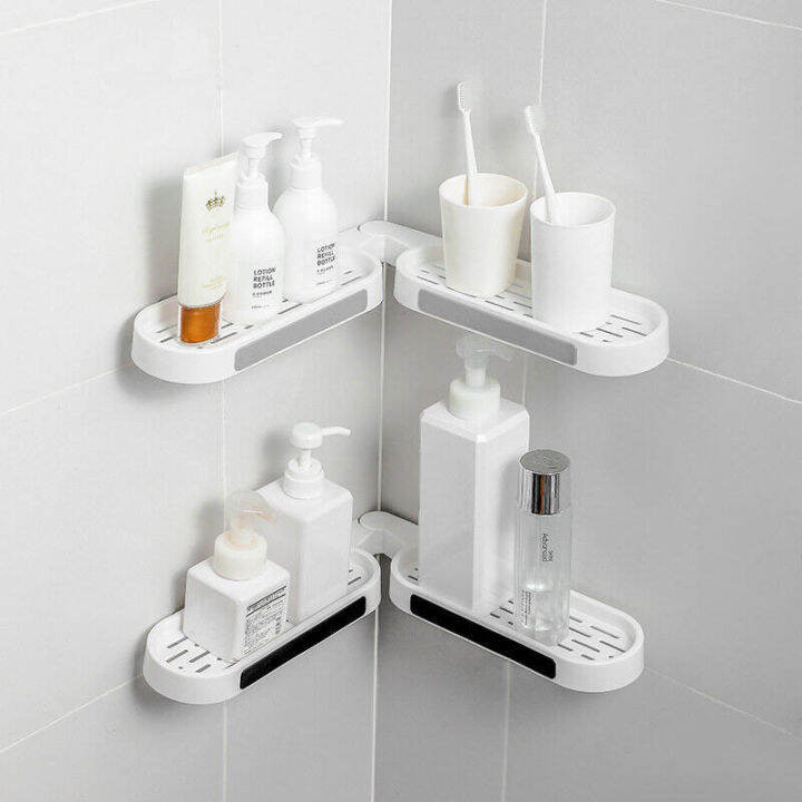 YESPERY 180° Foldable Trendy Bathroom Corner Storage Rack Kitchen Rack ...