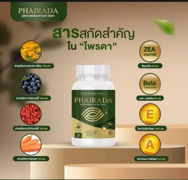 FREESHIP PHAIRADAไพรดา ลูทีน วิตามินบำรุงสายตา/กระปุก30แคปซูล As the ...